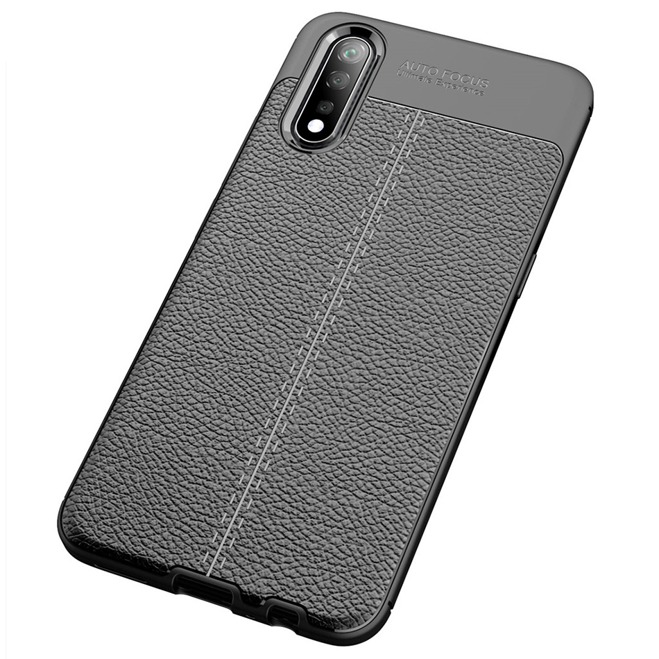 Flexi Slim Litchi Texture Case for Vivo S1 (Black)
